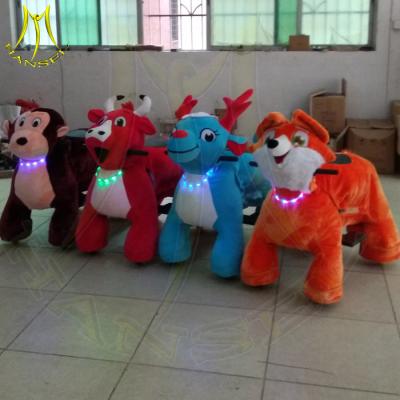 China Hansel funfair shopping mall 150KG bearing motorized plush riding animals for sale