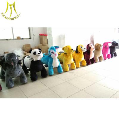 China Hansel coin operated battery car walking robot ride funny amusement park games for sale