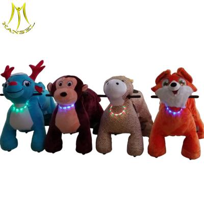 China Hansel funfair children stuffed indoor rides electric animal scooters for park for sale