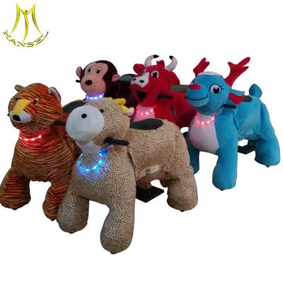 China Hansel wholesale walking coin operated electronic motorized plush riding animals for sale