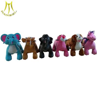 China Hansel used amusement park equipment coin operated plush animal kids scooter for sale