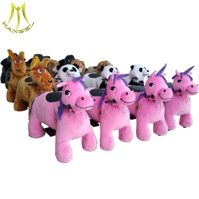 China Hansel low price soft stuffed animal car ride on horse toy for shopping mall for sale