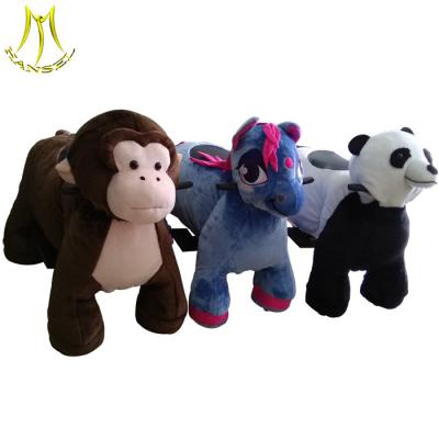 China Hansel popular children ride on plush motorized animals for amusement park for sale