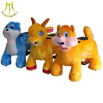 China Hansel coin operated plush motorized animals kids electric ride on animal toys for sale