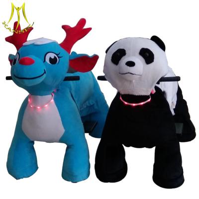 China Hansel toy horse on wheels motorized plush riding animals ride on panda for sale