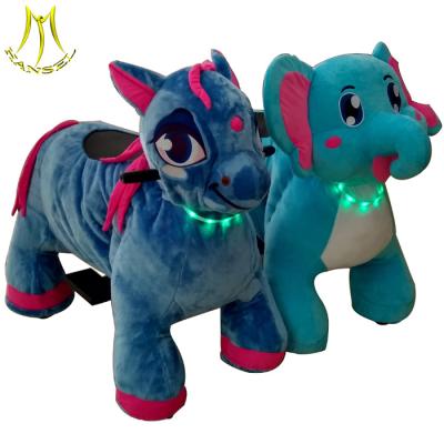 China Hansel hot selling coin operated plush rideable motorized animals for mall for sale