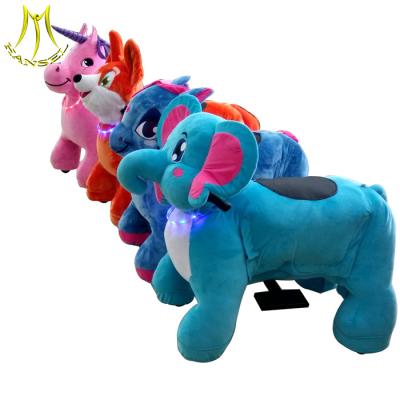 China Hansel cheap kiddie ride on plush animal toys scooter attractions for the park for sale