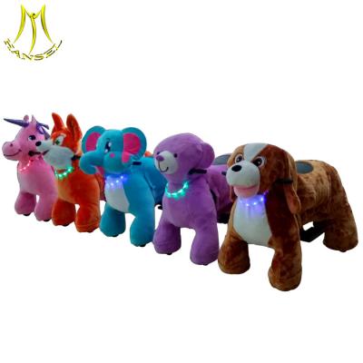 China Hansel kids coin operated electric scooter stuffed riding animals with 4 wheels for sale