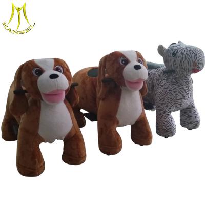 China Hansel wholesale motorized plush riding animals coin operated children rides for sale