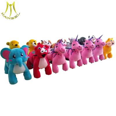 China Hansel wholesale children plush battery operated zoo animal toy car electronic for sale