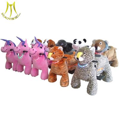 China Hansel amusement kids ride on stuffed walking animal scooter for sale for sale