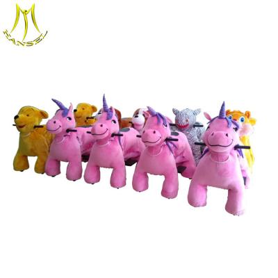 China Hansel fast profit walking robot ride on plush motorized animals in mall for sale