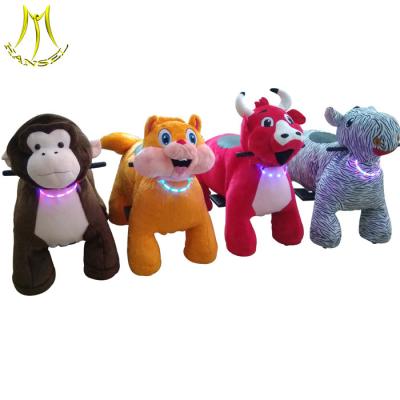 China Hansel family park equipment electric plush coin operated animal ride for sale