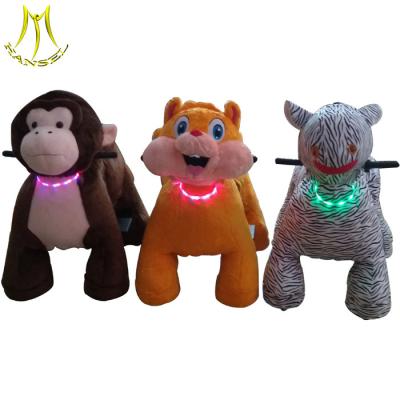 China Hansel wholesale kids game center electric plush walking animal rides for sale