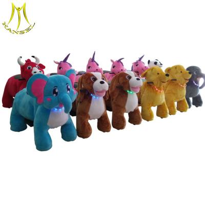 China Hansel indoor playground walking steel framed fireproof plush animals ride for sale