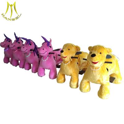 China Hansel  coin operated amusement park games factory adult ride on toys stuffed animals on wheels for sale
