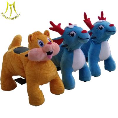 China Hansel amusement park outdoor electronic mental frame plush ride on animals for sale