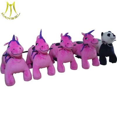 China Hansel Wholesale playground equipment motorized plush riding animals for sale