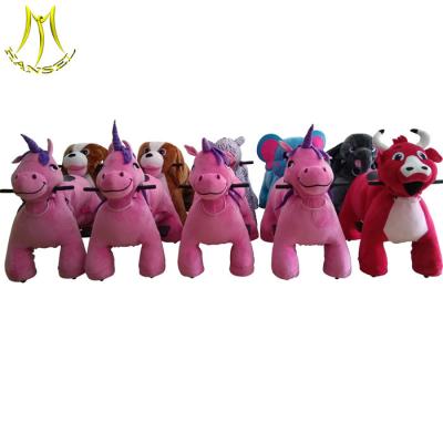 China Hansel amusement park outdoor stuffed electric plush riding animals for sale
