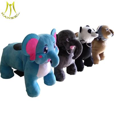 China Hansel amusement park coin operated motorized led light plush animals for sale