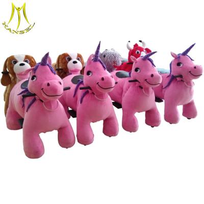 China Hansel wholesale indoor coin operated plush electric animal scooter riding for sale