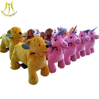 China Hansel amusement park outdoor electronic plush motorized animal rides for sale