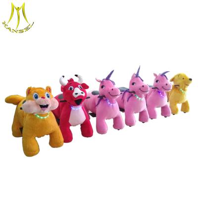 China Hansel Shopping mall Popular battery operated plush electrical animals car for sale