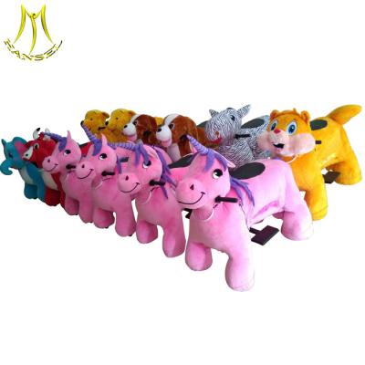 China Hansel kids popular game center electronic stuffed animal scooters ride for sale