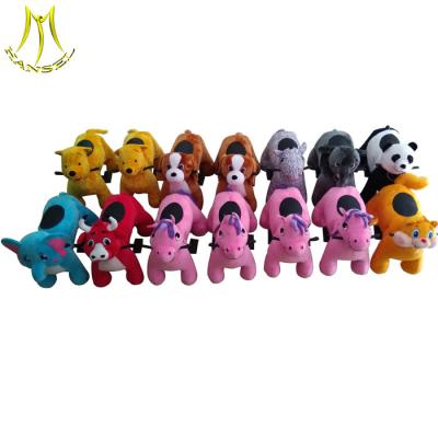 China Hansel electronic games coin operated riding animals plush animal electric scooter for sale