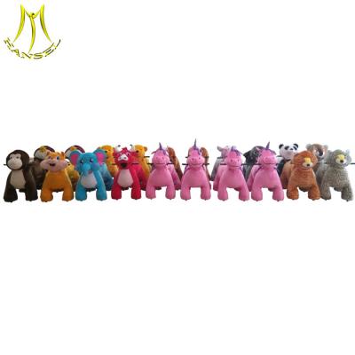China Hansel kids entertainment coin riding animals plush motorized riding animals for sale