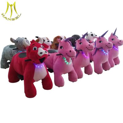 China Hansel cheap outdoor coin operated zippy stuffed electric animal ride for sale