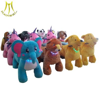 China Hansel commercial outdoor playground plush motorized scooter animals for sale