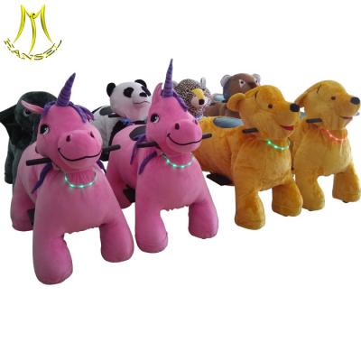 China Hansel wholesale battery powered animal ride happy rides on furry animal for sale