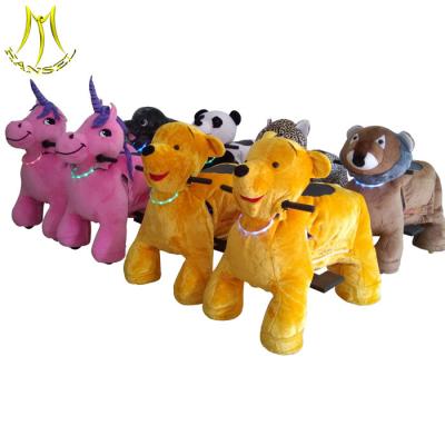 China Hansel amusement park playground kids chargable toy car ride on plush animal for sale