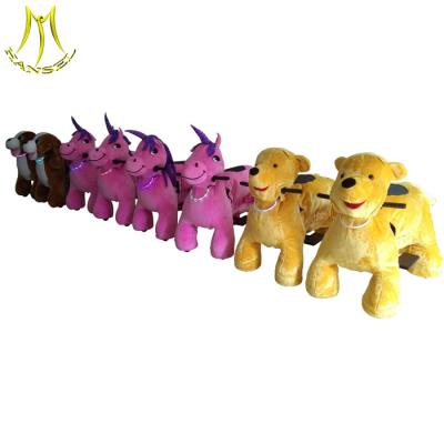 China Hansel  children electric stuffed walking battery operated zoo animal  ride for sale
