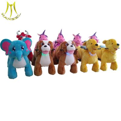China Hansel children toys coin operated plush outdoor ride walking animals for sale