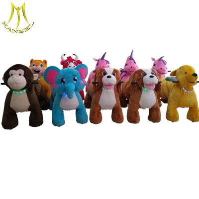 China Hansel play shopping mall games lovely stuffed  walking animals kids rides for sale