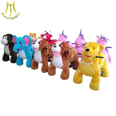 China Hansel electric plush mall ride on battery operated animal toy rides for sale