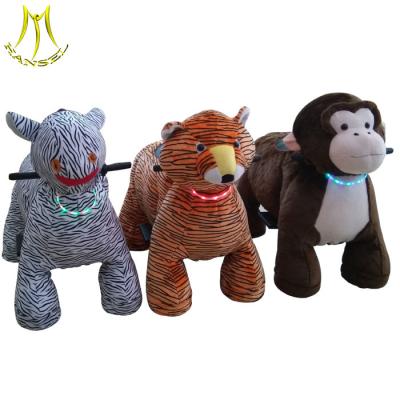 China Hansel  safe riding games zoo animals kiddie ride on stuffed animals for kids for sale