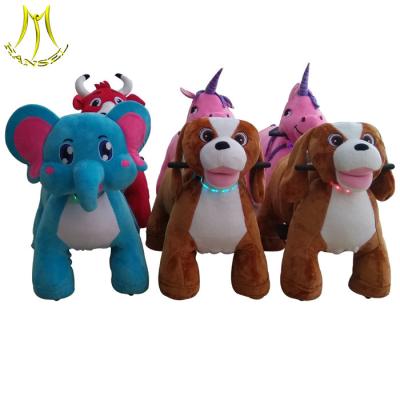 China Hansel coin operated happy rides on animal motorized plush riding animal for sale