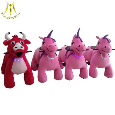 China Hansel plush animal design electric kids entertainment equipment ride on unicorn for sale