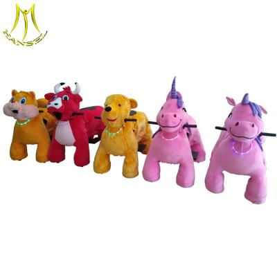 China Hansel high quality battery powered electric motorized plush riding animals for sale
