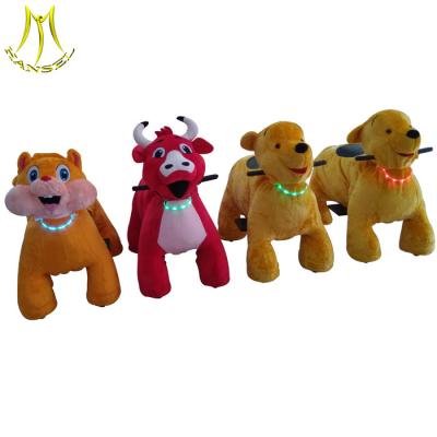 China Hansel game center 4 wheel kid ride on stuffed electric animal scooter for sale