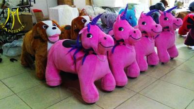 China Hansel outdoor playground commercial plush motorized scooter animals for sale