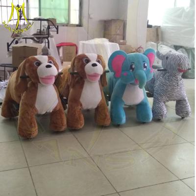 China Hansel  coin operated walking rides zippy battery plush animal scooters for sale