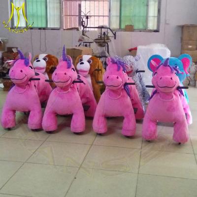 China Hansel children rides plush walking horse toy unicorn motorized animal car for sale