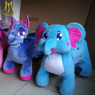 China Hansel  plush 12v ride on animals walking battery operated motorized animals for wholesale for sale
