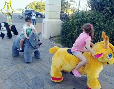 China Hansel outdoor walking coin operated children ride on stuffed animal toy car for sale