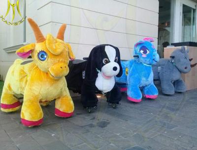 China Hansel amusement park outdoor playground kiddie ride on plush animals for sale