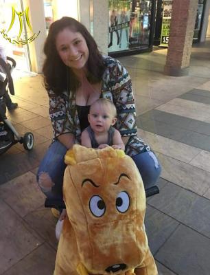 China Hansel outdoor playground safari rides for mall unicorn plush animal stuffed motorcycle toy for sale
